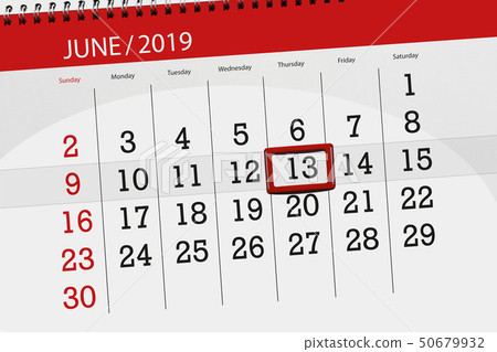 Calendar june 2019, 13, thursday-插圖素材 [50679932] - PIXTA圖庫