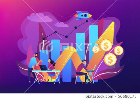 Sales growth concept vector illustration. - Stock Illustration ...