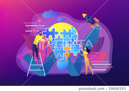 Creative idea concept vector illustration. - Stock Illustration ...