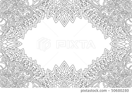 Zen art with linear border and copy space - Stock Illustration ...