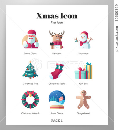 Christmas icons flat pack - Stock Illustration [50680569] - PIXTA