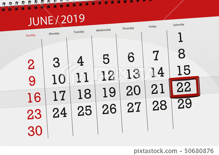Calendar june 2019, deadline day, 22, saturday - Stock Illustration ...