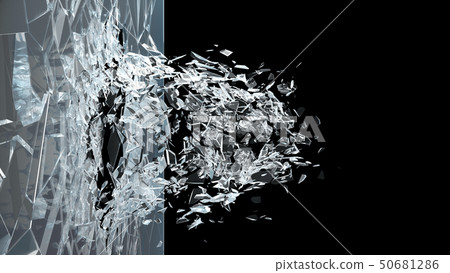 Abstract broken glass into pieces. Wall of... - Stock Illustration ...