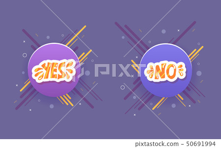 Yes and no hand lettering. Vector illustration. - Stock Illustration ...
