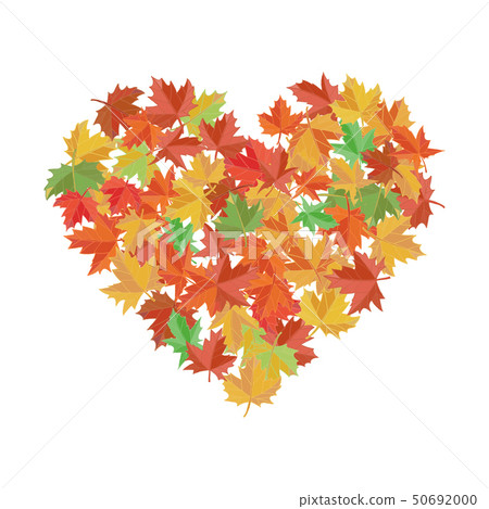 Maple leaves in the shape of heart. - Stock Illustration [50692000] - PIXTA