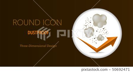 Dustproof icon, round, three-dimensional design - Stock Illustration ...