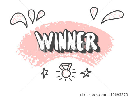 Winner lettering with decoration. Vector quote. - Stock Illustration ...