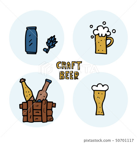 Craft beer elements set. Vector illustration. - Stock Illustration ...