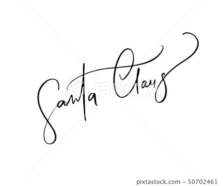 Christmas signature to the card Santa Claus.... - Stock Illustration ...