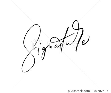 Manual signature for documents on white... - Stock Illustration ...