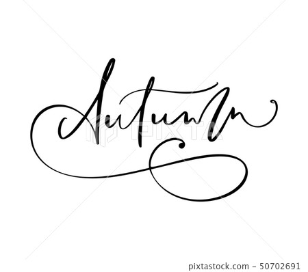 Autumn lettering calligraphy text isolated on... - Stock Illustration ...
