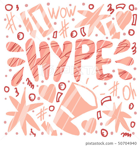 Hype handwritten lettering. Vector illustration. - Stock Illustration ...