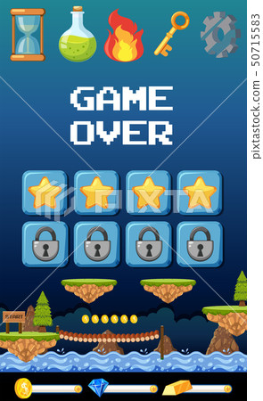 Game over template design - Stock Illustration [50715583] - PIXTA