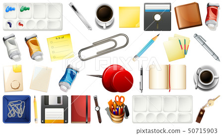 Set of stationary object - Stock Illustration [50715903] - PIXTA
