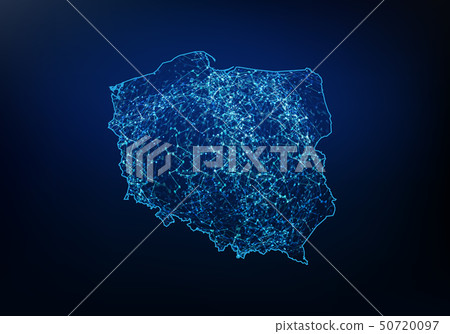Abstract of poland map network, internet and - Stock Illustration ...