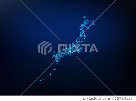 Abstract of japan map network, internet and global - Stock Illustration ...