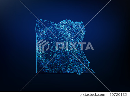 Abstract of egypt map network, internet and global - Stock Illustration ...