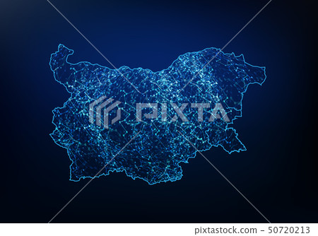 Abstract of bulgaria map network, internet and - Stock Illustration ...