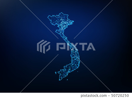 Abstract of vietnam map network, internet and - Stock Illustration ...