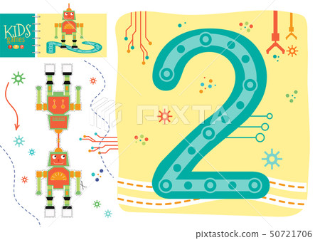 Learn how to write number 2 for preschool kids - Stock Illustration ...