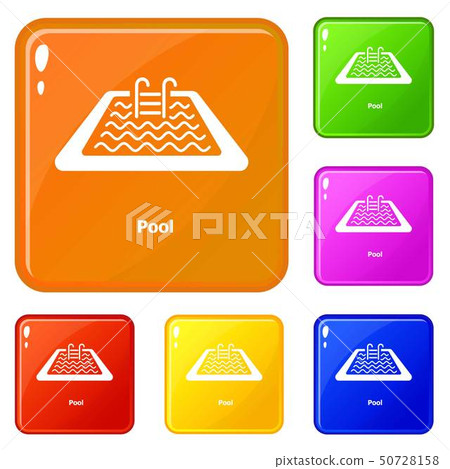 Pool icons set vector color - Stock Illustration [50728158] - PIXTA