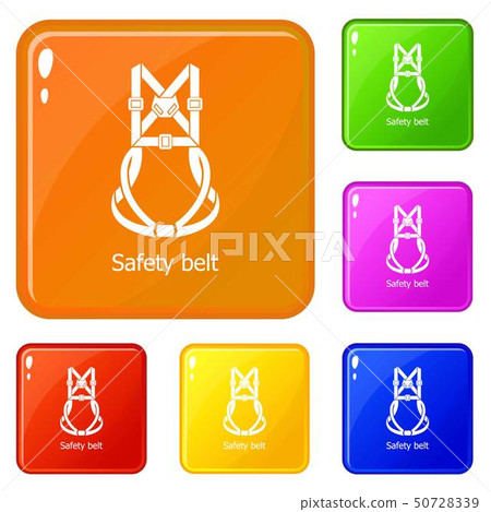 Safety belt icons set vector color - Stock Illustration [50728339] - PIXTA