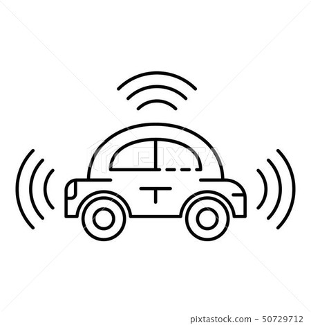 City driverless car icon, outline style - Stock Illustration [50729712 ...