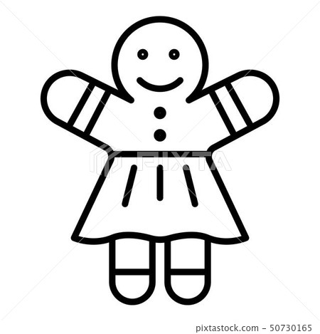 Woman gingerbread icon, outline style - Stock Illustration [50730165 ...