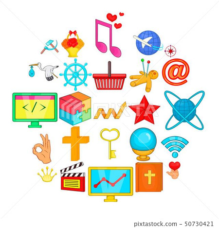 Image icons set, cartoon style - Stock Illustration [50730421] - PIXTA