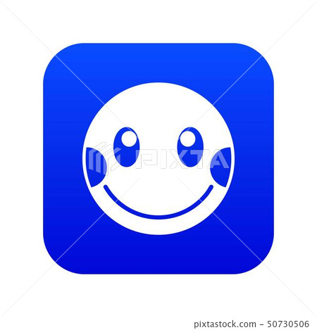 Embarrassed emoticon digital blue - Stock Illustration [50730506] - PIXTA