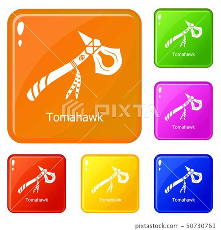 Tomahawk icons set vector color - Stock Illustration [50730761] - PIXTA