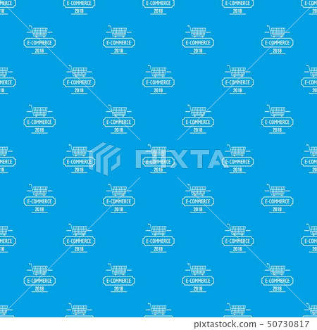 Online commerce pattern vector seamless blue - Stock Illustration ...