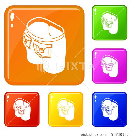 Jeans button icons set vector color - Stock Illustration [50730922] - PIXTA