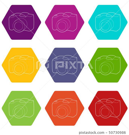 SLR camera icons set 9 vector - Stock Illustration [50730986] - PIXTA