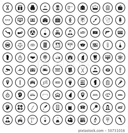 100 business day icons set, simple style - Stock Illustration [50731016 ...
