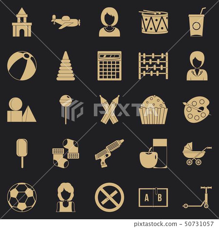 Children center icons set, simple style - Stock Illustration [50731057 ...