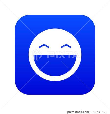 Laughing emoticon digital blue-插圖素材 [50731322] - PIXTA圖庫
