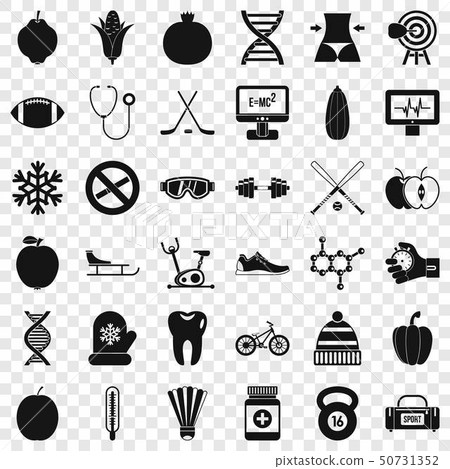 Wellness condition icons set, simple style - Stock Illustration ...