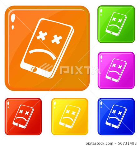 Dead smartphone icons set vector color - Stock Illustration [50731498 ...