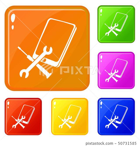 Repair smartphone icons set vector color - Stock Illustration [50731585 ...