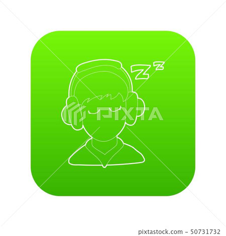 Sleeping boy icon green vector-插圖素材 [50731732] - PIXTA圖庫