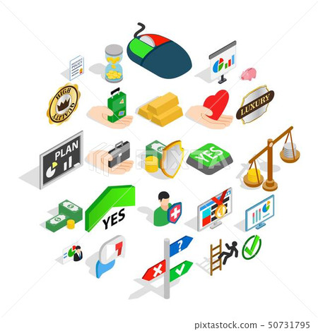 Edge icons set, isometric style - Stock Illustration [50731795] - PIXTA