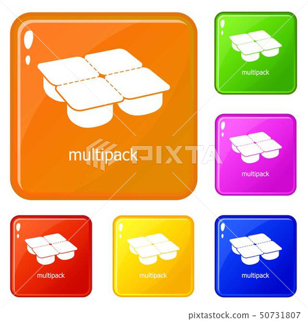 Many packages icons set vector color - Stock Illustration [50731807 ...