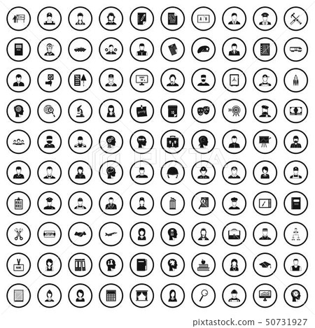 100 career change icons set, simple style - Stock Illustration ...