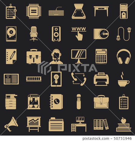 Work computer icons set, simple style - Stock Illustration [50731946 ...