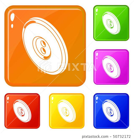 Round clothes button icons set vector color - Stock Illustration ...