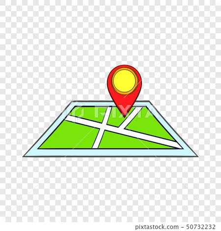 Map with pin pointers icon, cartoon style - Stock Illustration ...