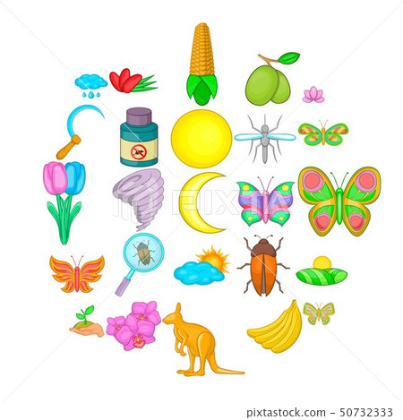 Heyday icons set, cartoon style - Stock Illustration [50732333] - PIXTA