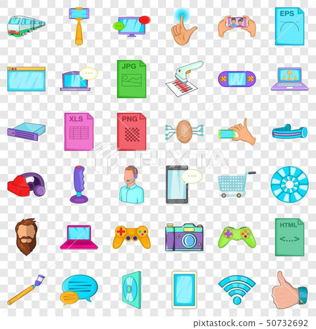 App icons set, cartoon style - Stock Illustration [50732692] - PIXTA