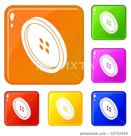 Small shirt button icons set vector color - Stock Illustration ...